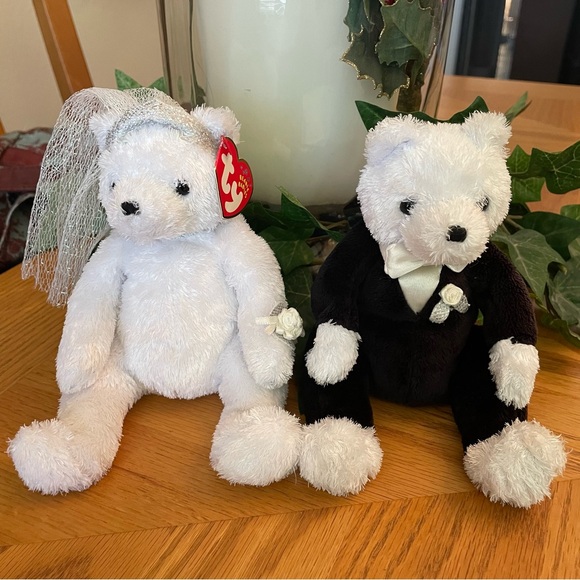 Ty | Other | Vintage Ty Bride And Groom Bear Plush | Poshmark